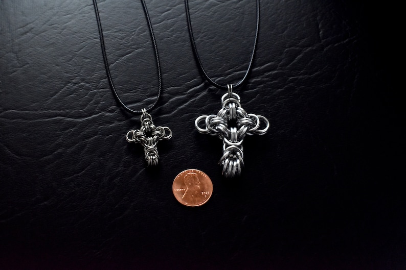 Byzantine Chainmail Cross Pendant Necklace - Etsy