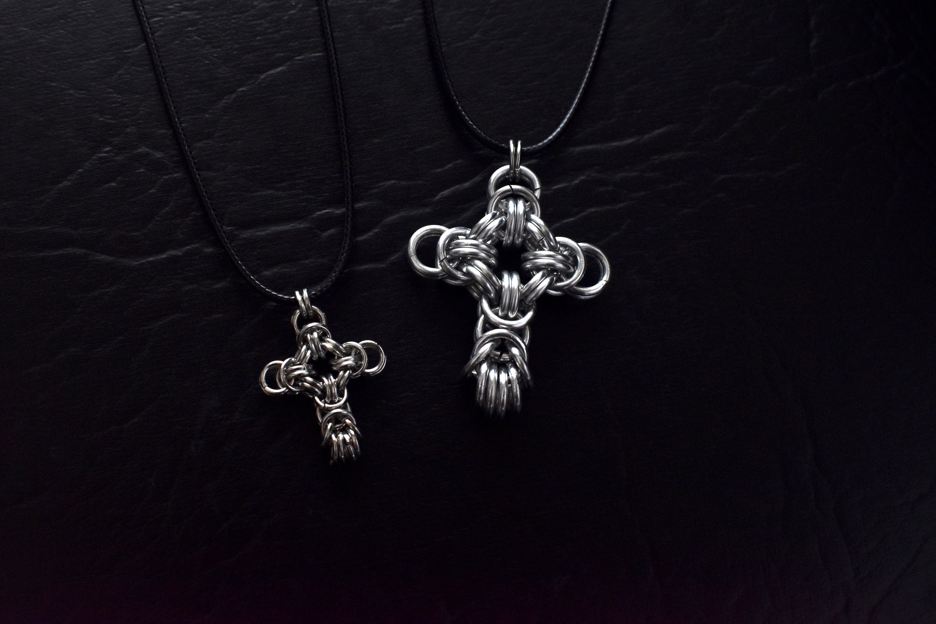 Byzantine Chainmail Cross Pendant Necklace - Etsy