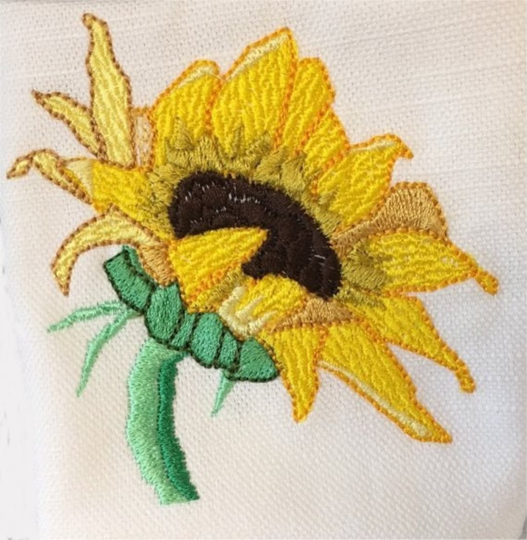 Sunflower Machine Embroidery Design - Etsy
