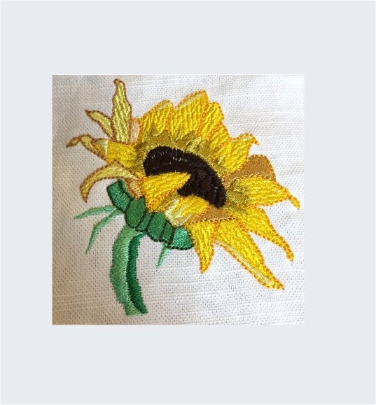 Sunflower Machine Embroidery Design - Etsy