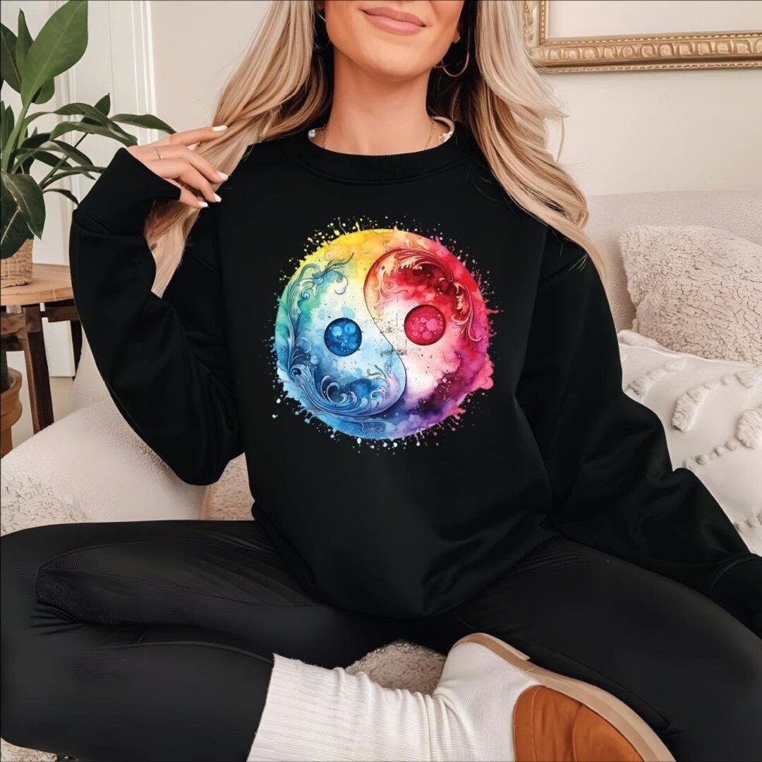 Yin Yang Sweatshirt, Yoga Girl Sweatshirt, Chakra Sweatshirts ...