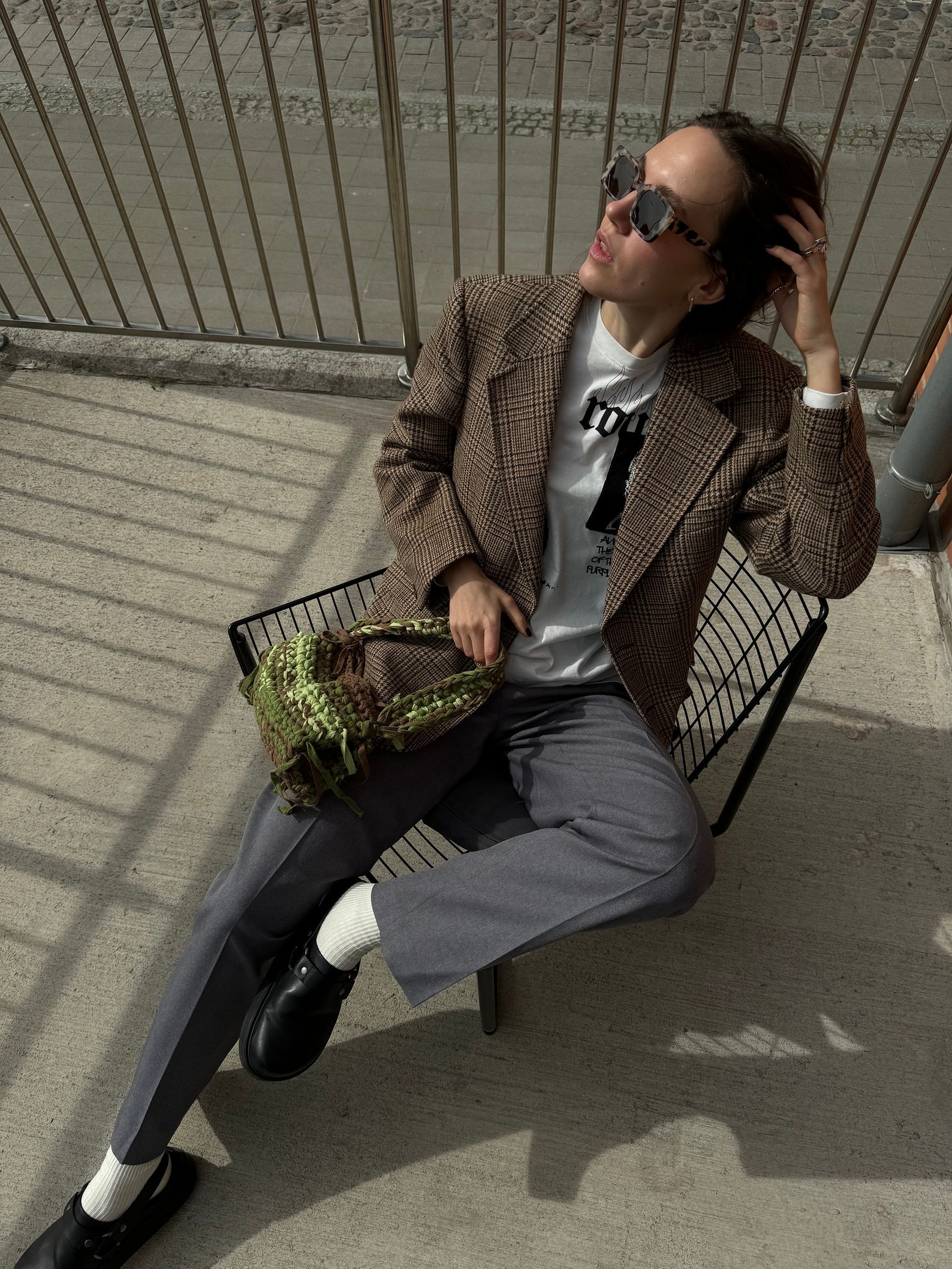 Crochet PYRAMID Bag Brown Khaki Green BUZO - Etsy