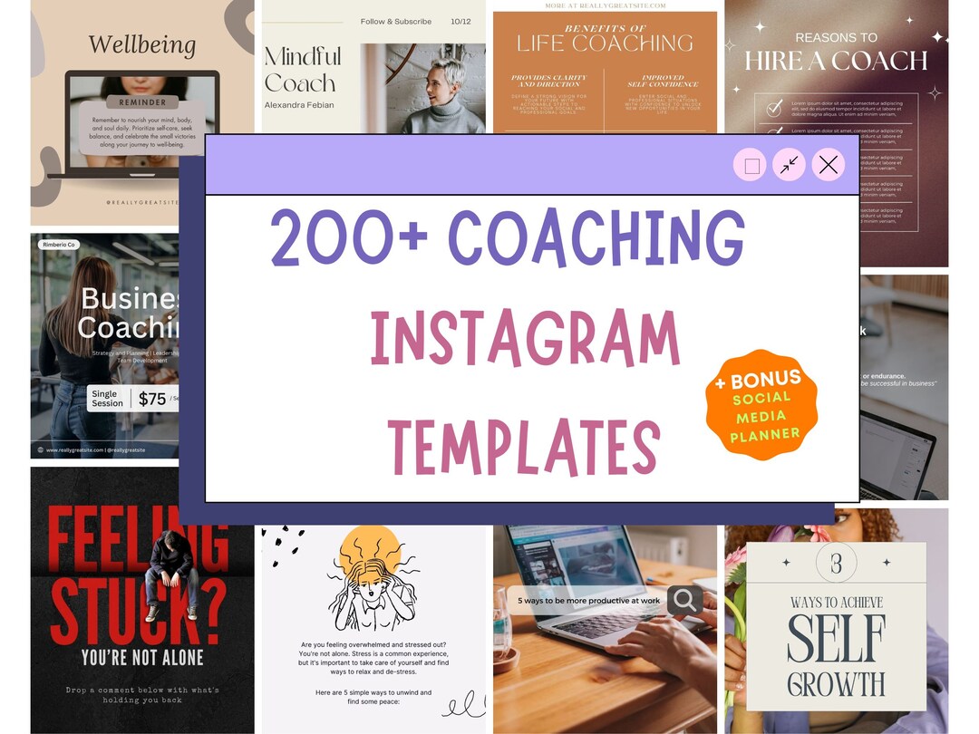 200 Coaching Instagram Templates for Canva | 200 Posts Coaching ...