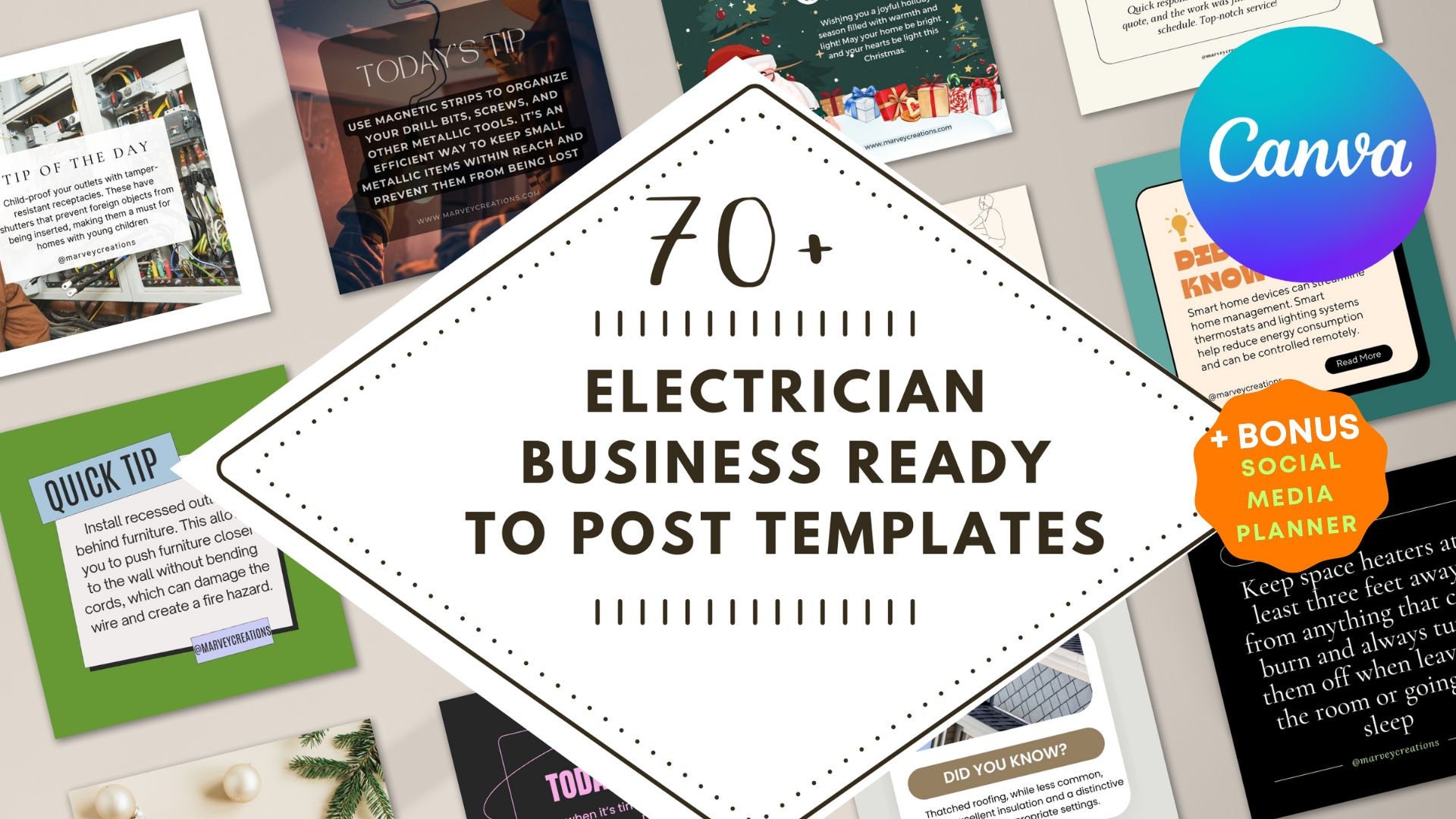 Electrician Social Media Template | Electrical Marketing | Electric ...