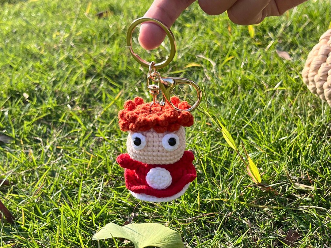 Handmade Goldfish Keychain, Crochet Amigurumi Ponyo Keychain, Cute Gift ...