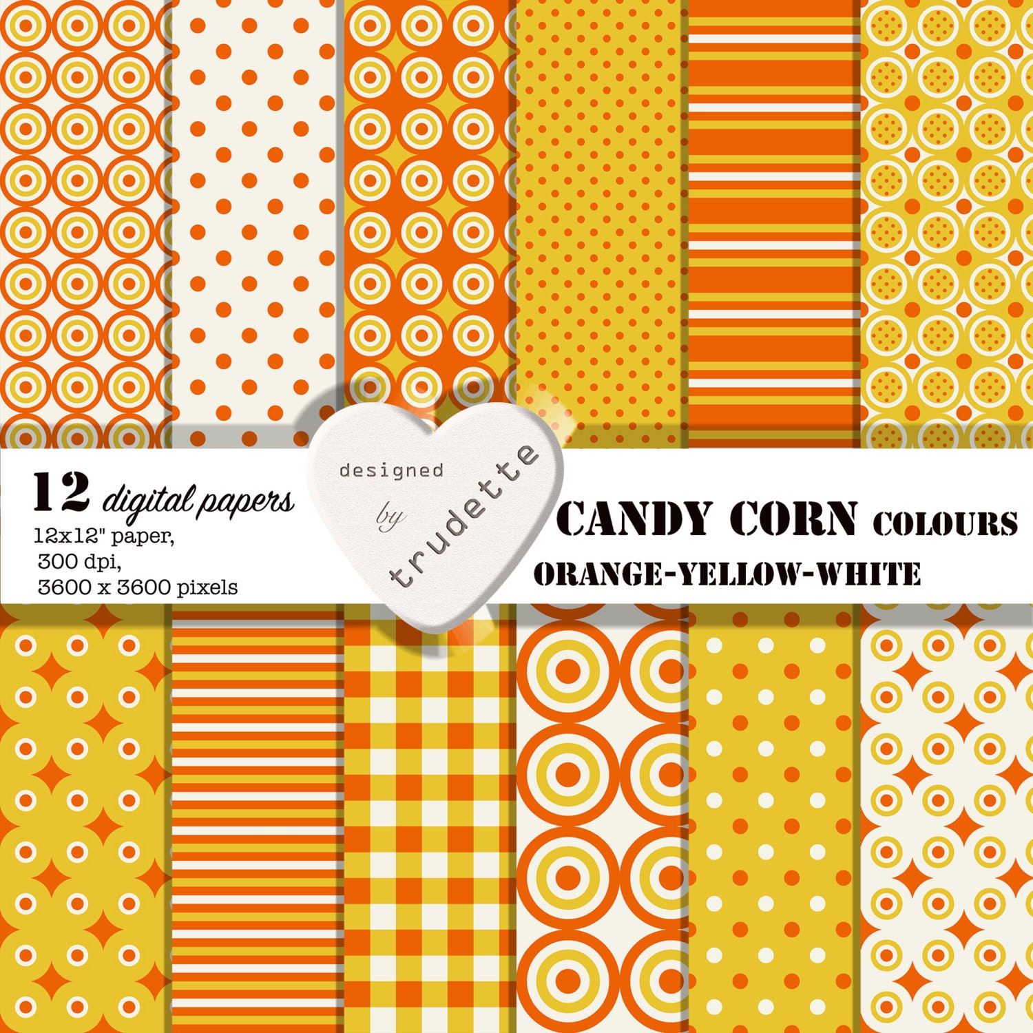 Candy Corn Scrapbook Paper Digital Scrapbook Supplies Candy - Etsy