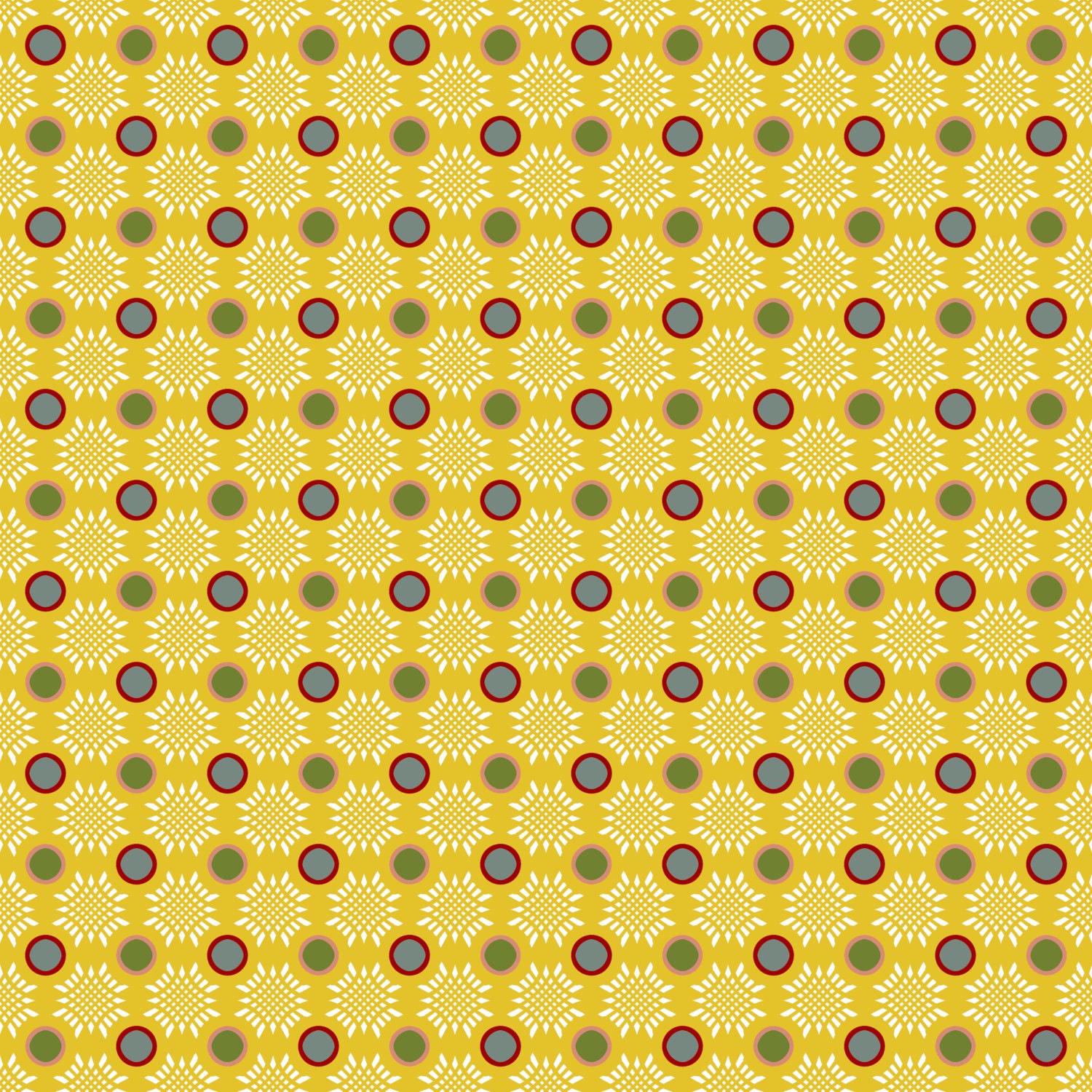 Printable Digital Paper: Flowers, Floral, Yellow, Blue, Mint, Circles ...