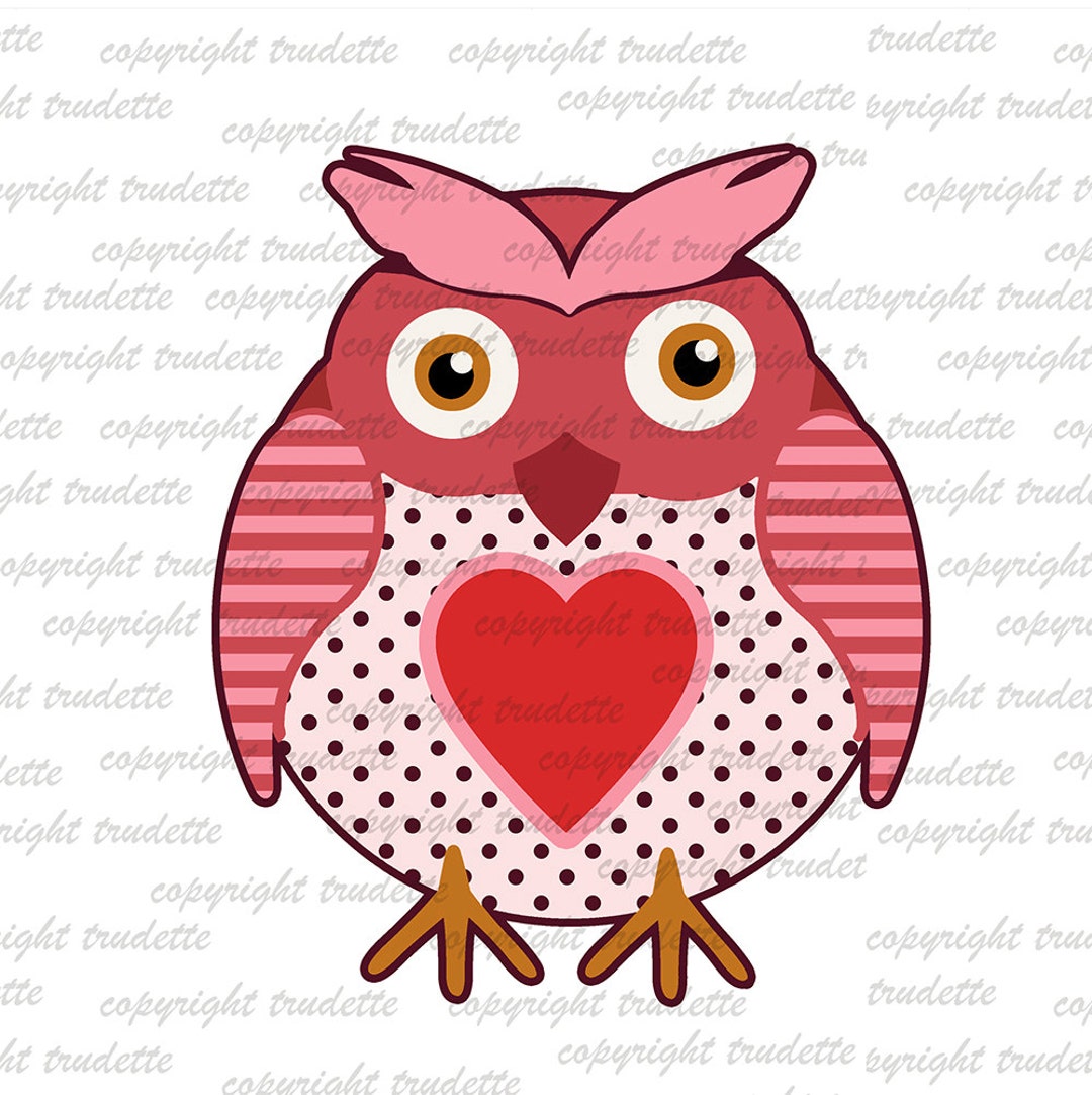 Owl Clipart Single, Commercial Use, Love / Valentine Owl / Valentine ...