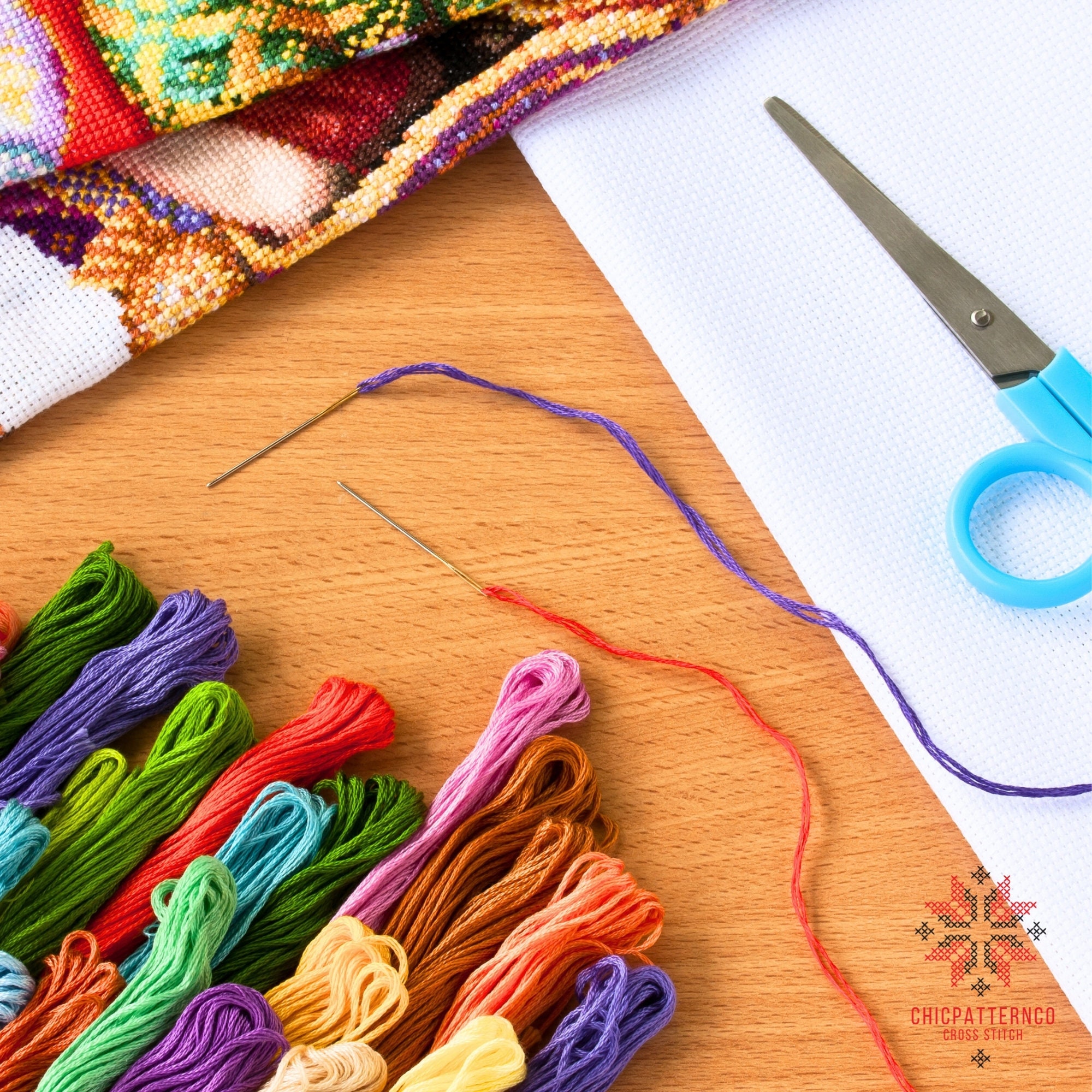 Floral Modern Cross Stitch Pattern, Landscape Cross Stitch Designs ...