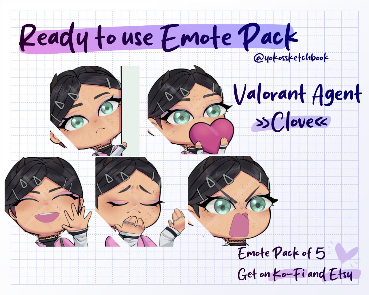 5 Cute Chibi Clove Emotes - Static | Ready to Use | Instant Download ...