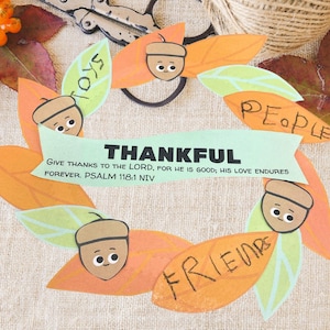 Psalm 118:1 Thanksgiving Craft for Kids Thankful DIY Wreath Cut Out and ...