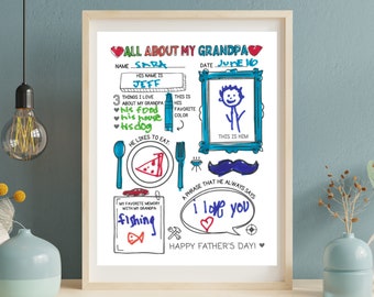 Printable Craft for Father's Day- All About Dad - Etsy