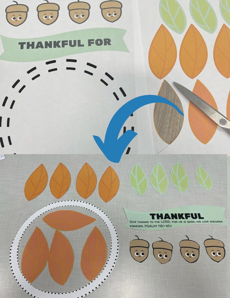 Psalm 118:1 Thanksgiving Craft for Kids Thankful DIY Wreath Cut Out and ...