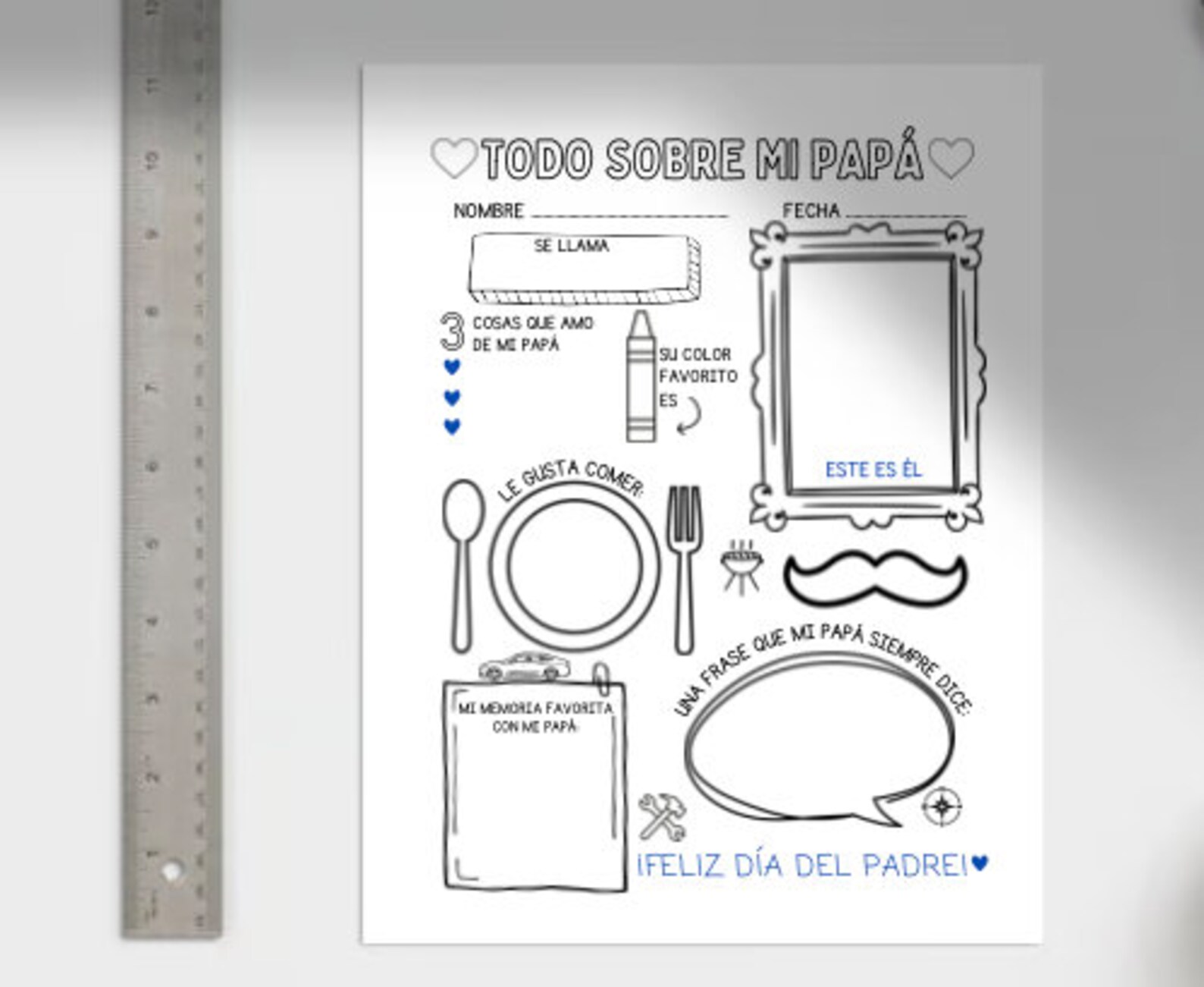 Regalo Para Papá- Actividad Para Niños, Imprimible Para El Día Del ...
