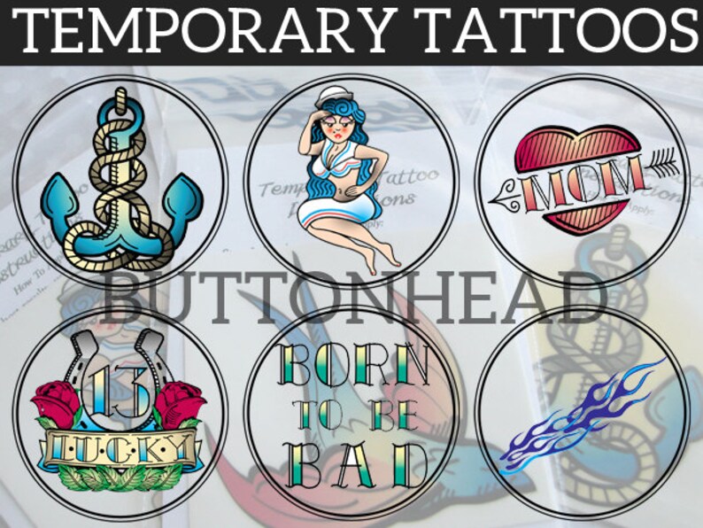 Retro Sailor Jerry Temporary Tattoos Fake Tattoo Flash - Etsy