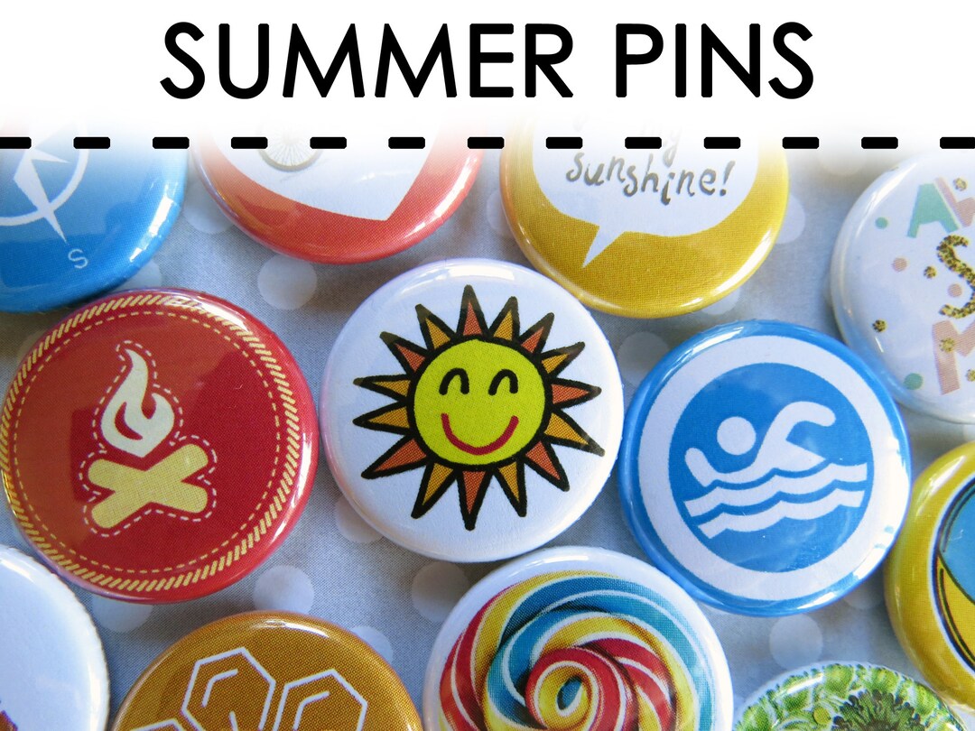 Summer Camp Prizes Rewards for Kids Pins Buttons Badges for Summer Camp ...