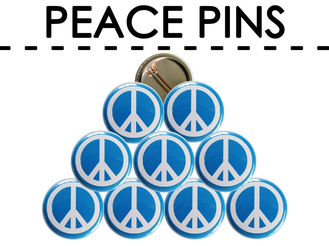 World Peace Symbol Sign Buttons Pins Badges - Single or Bulk Multiple ...