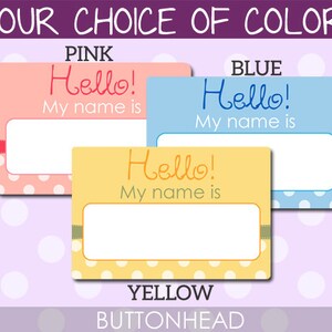 10 Baby Shower Name Tags Stickers - Pink, Blue, or Yellow - Etsy