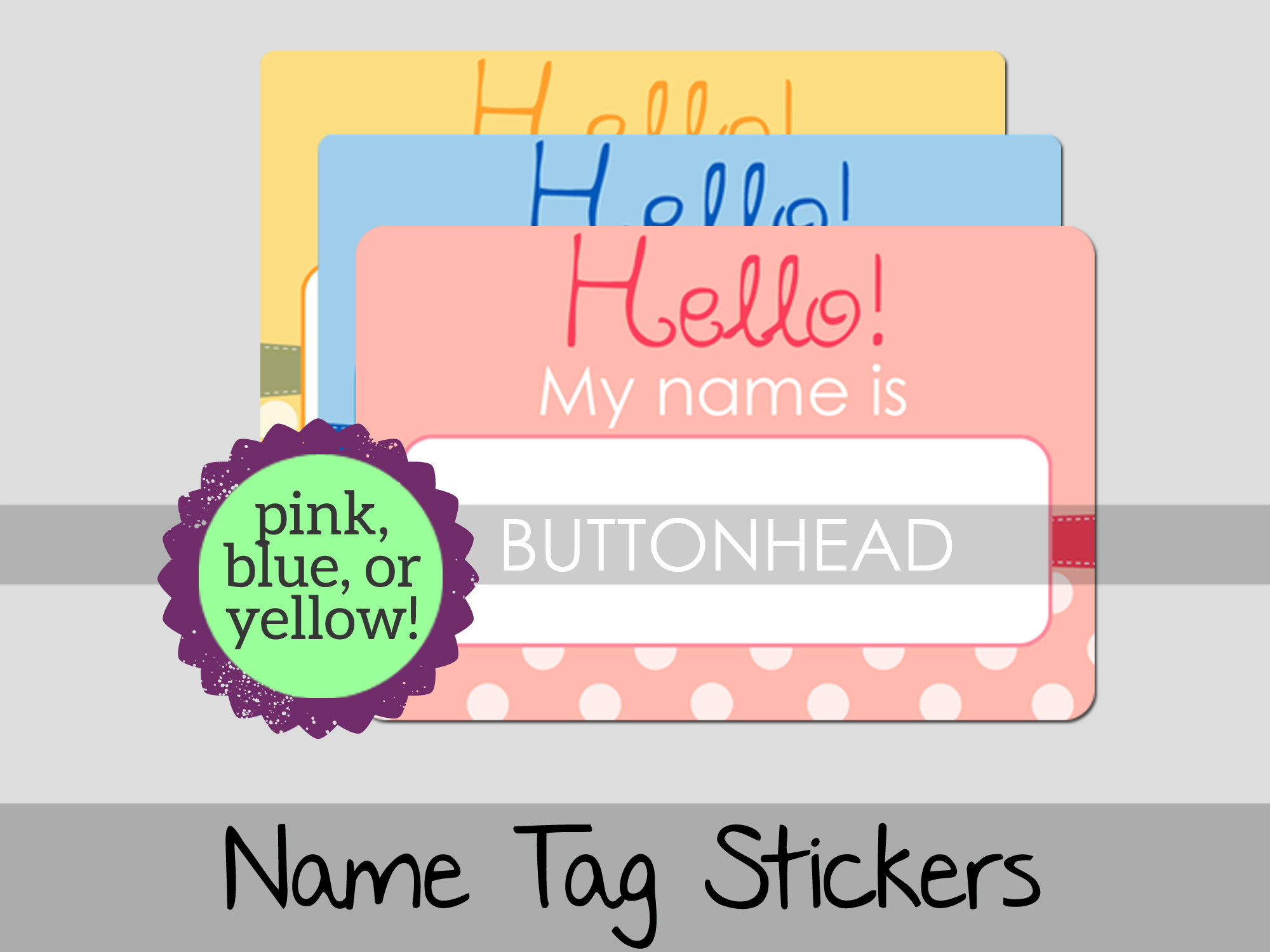 Hello My Name Is Sticker Pink