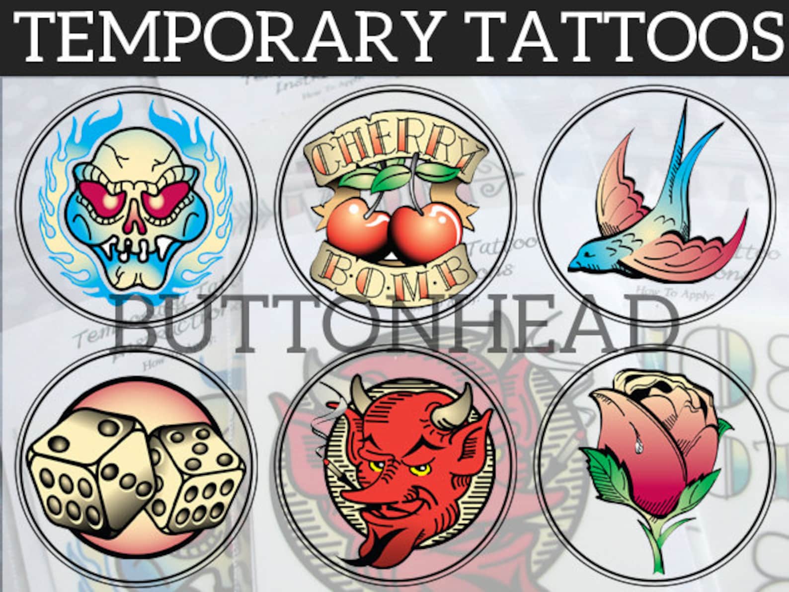 Retro Sailor Jerry Temporary Tattoos Fake Tattoo Flash - Etsy