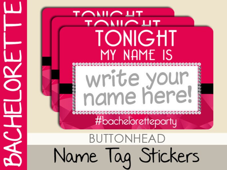 10 Bachelorette Party Name Tags Bachelorette Name Tags | Etsy
