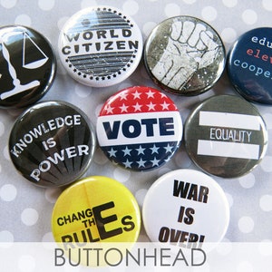 Political Pins, Activist Buttons Pin on Set for Activism, Students ...