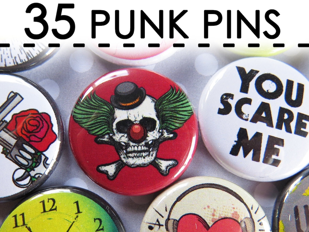 Punk Grunge Buttons Pins Rebel Set Pack of 35 1 Pinback - Etsy