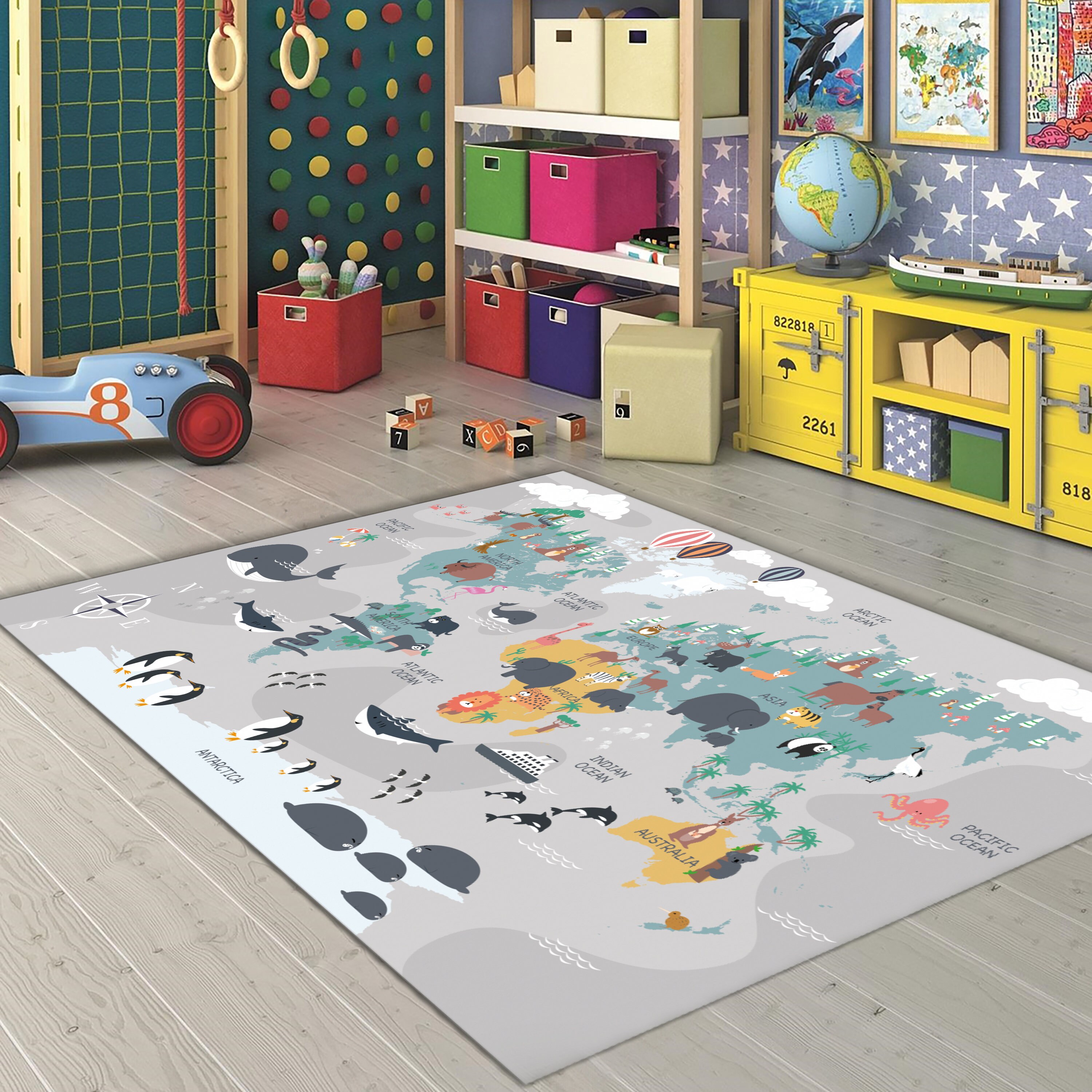 World Map for Kids Rug, Child Room Rug, Front Door Rugs, Kids Rugs ...