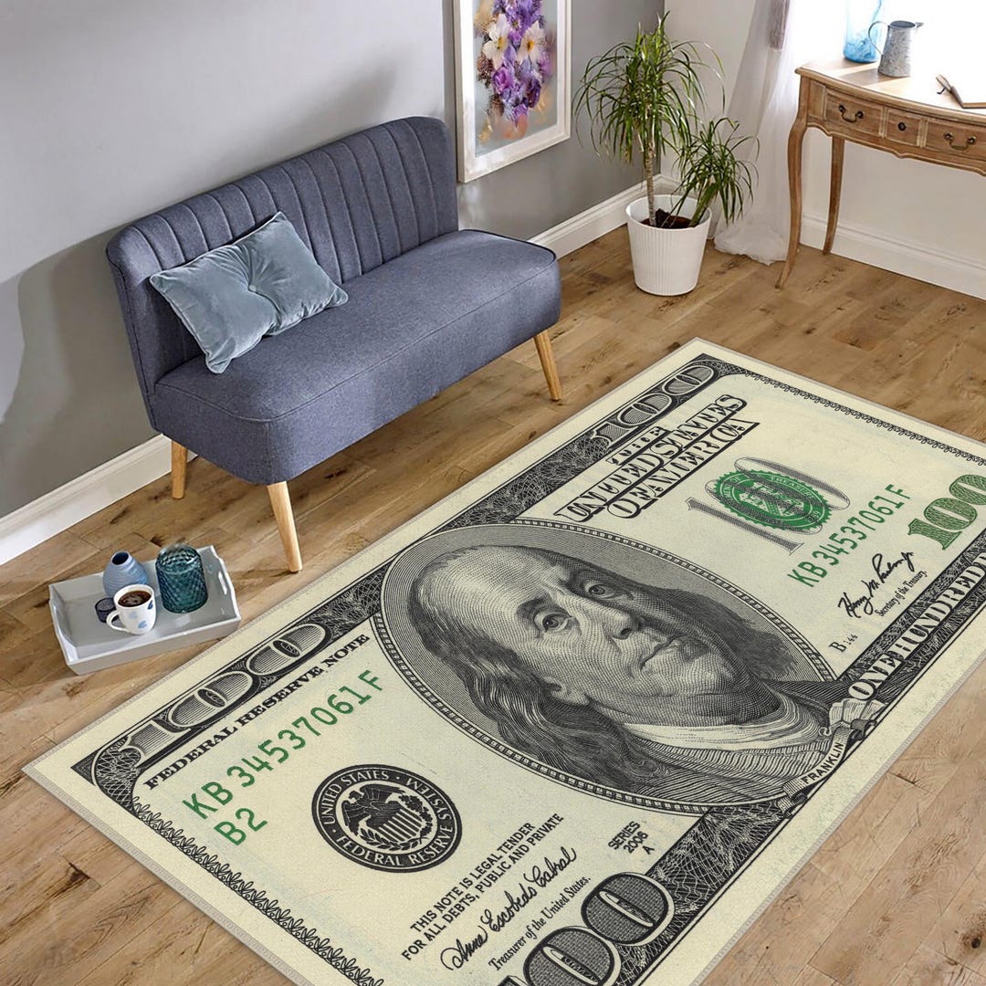 100 Dollar Bill Area Rug, Money Rug, Rich Rug, Dollar Rug, Cool Rug ...