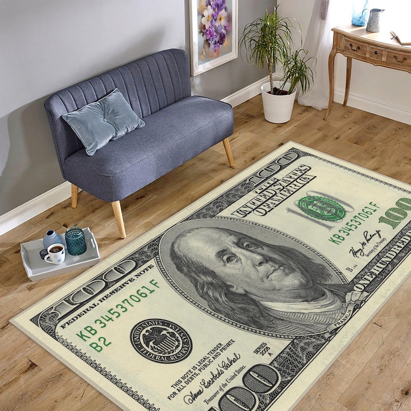100 Dollar Bill Rug - Etsy