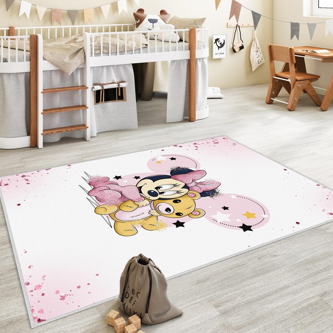 Mickey Mouse Rug, Rectangle Rug, Kids Room Carpet, Baby Room Decor ...