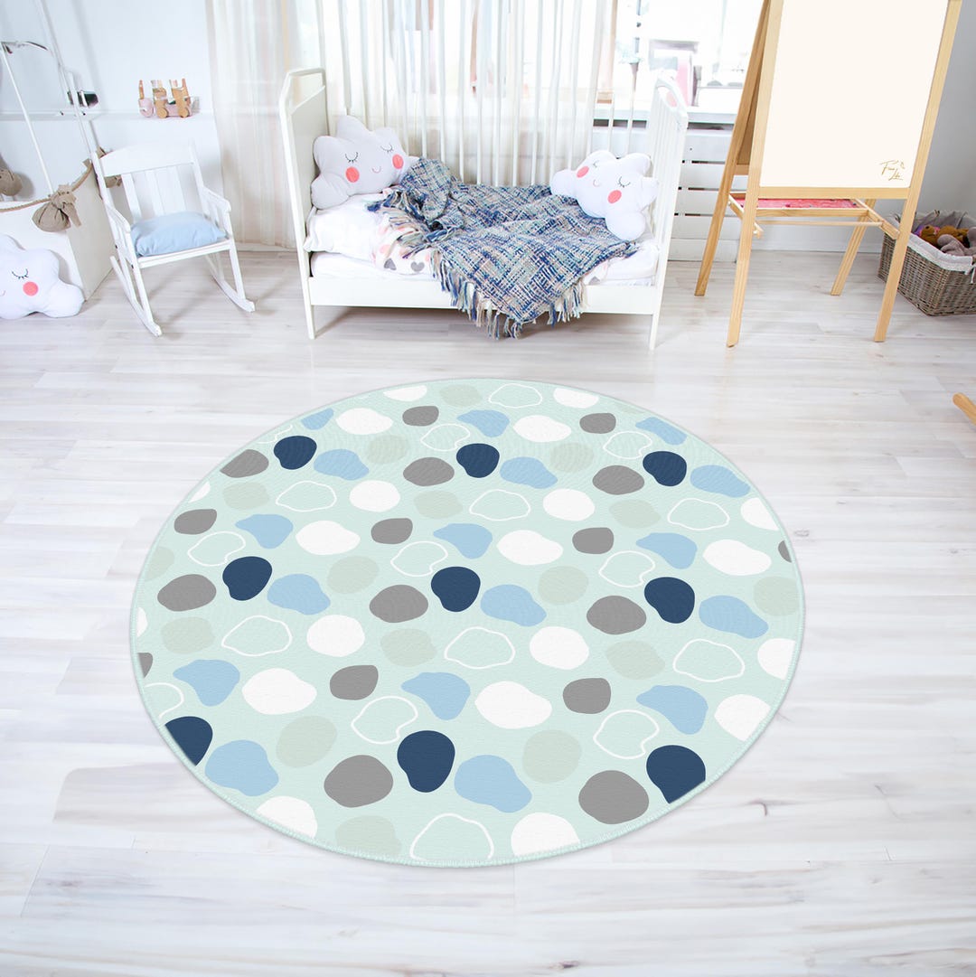 Pattern Rug, Round Shaped Rug, Soft Rug, Round Rug, Kids Room Rug ...