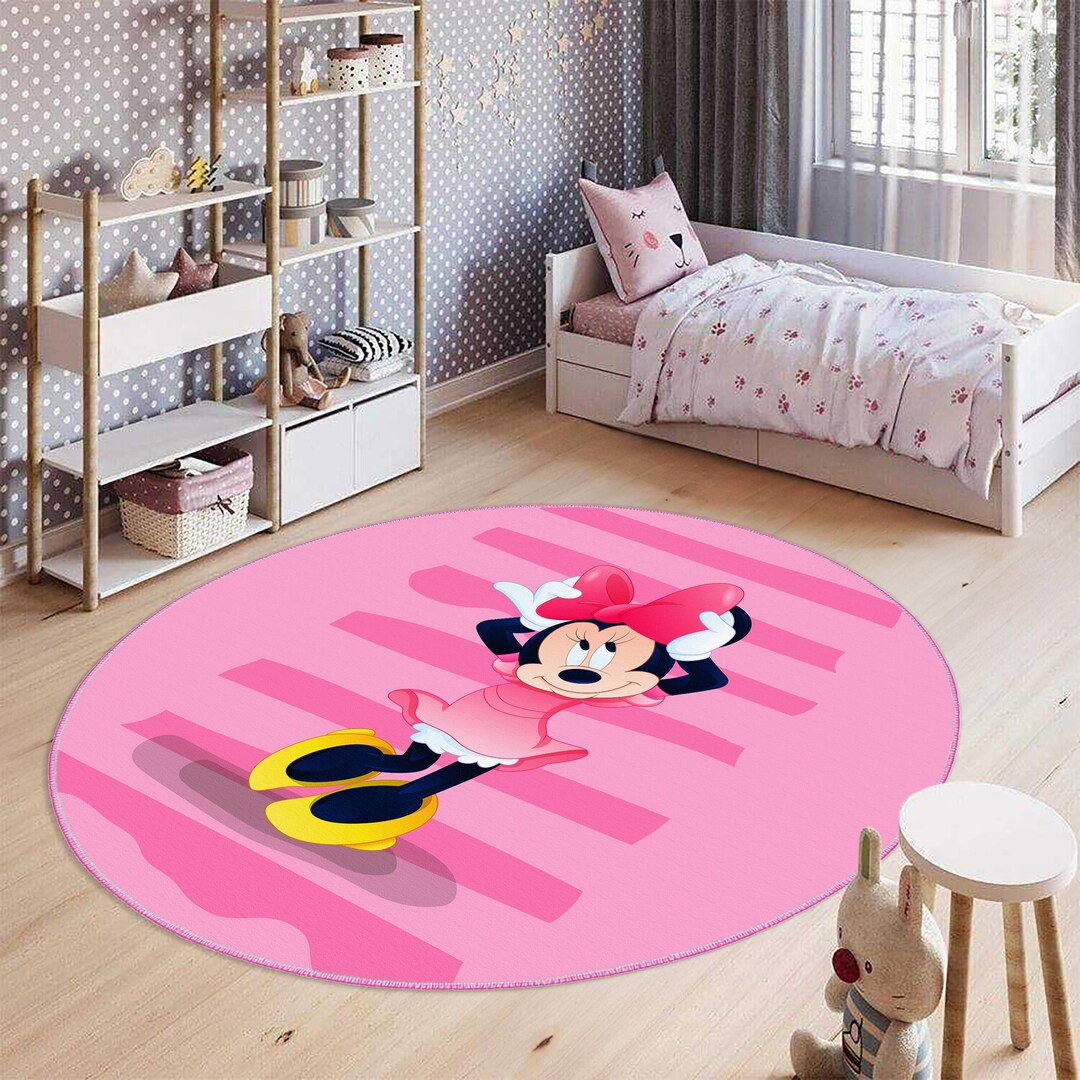 Minnie Mouse Rug, Sleeping Minnie Rug, Baby Girl Playroom Mat, Mickey ...
