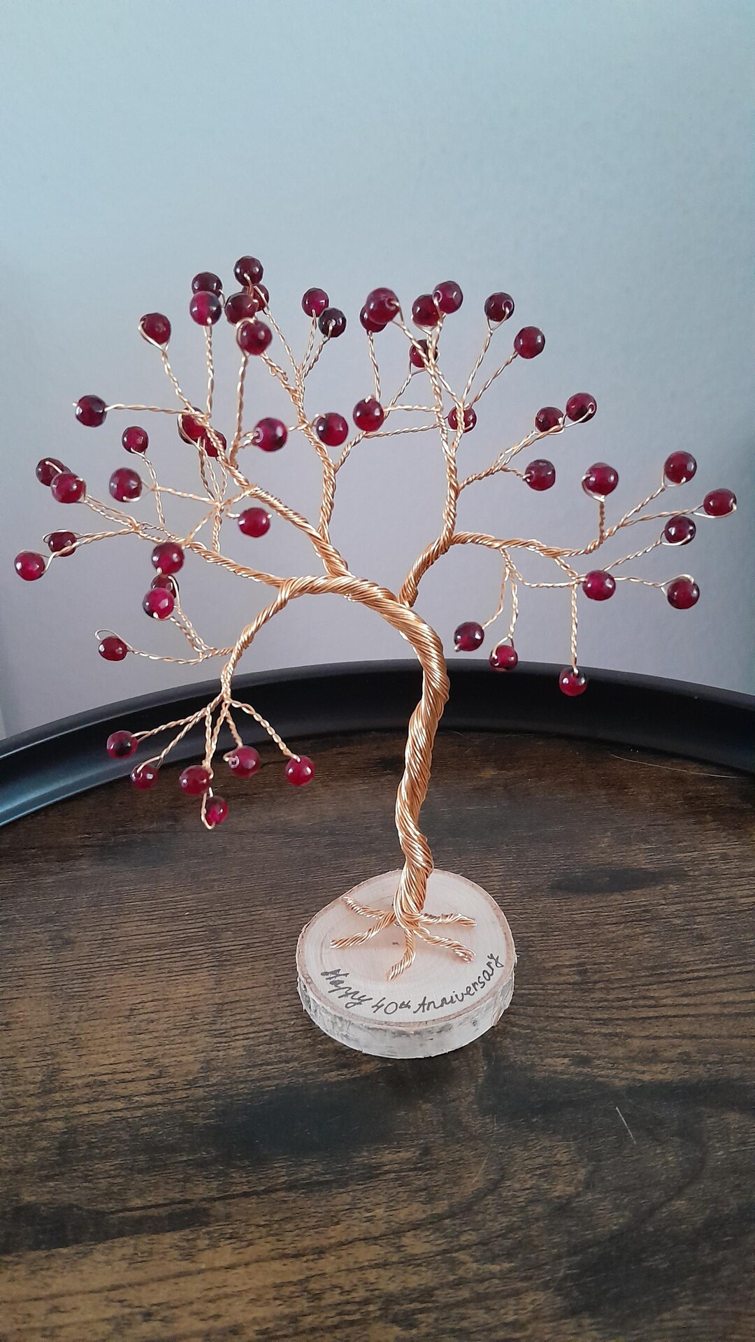 Personalised 40th Ruby Anniversary Gift for Parents, Red Ruby Jade Feng ...