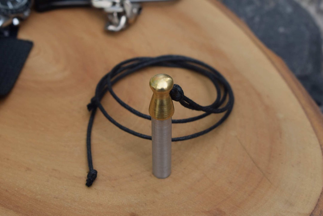 Aluminum and Brass Necklace/pendant, Billet, Ashes Container, Handmade ...