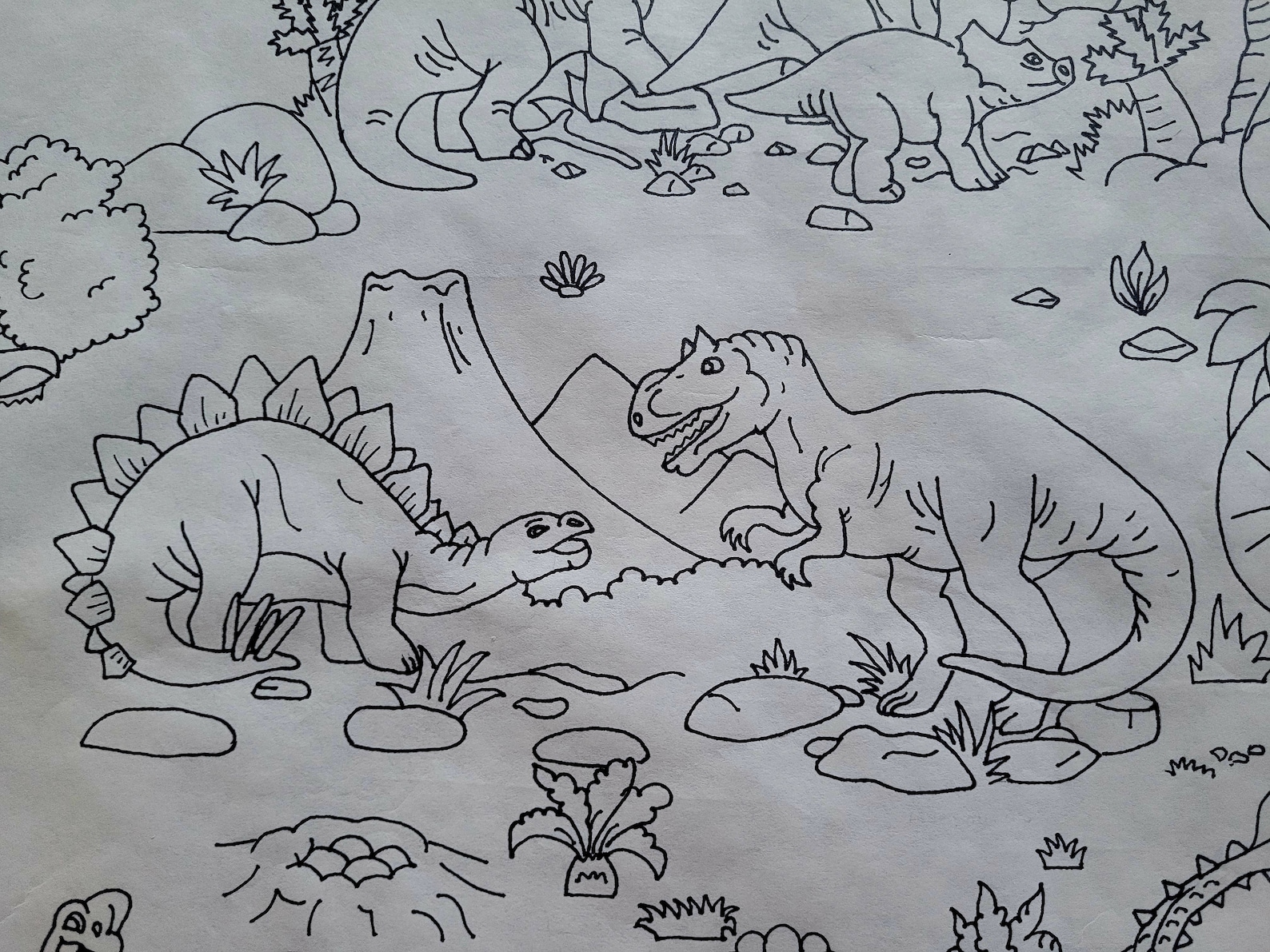 Dinosaur Coloring Poster - Etsy
