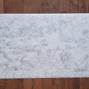 Dinosaur Coloring Poster - Etsy
