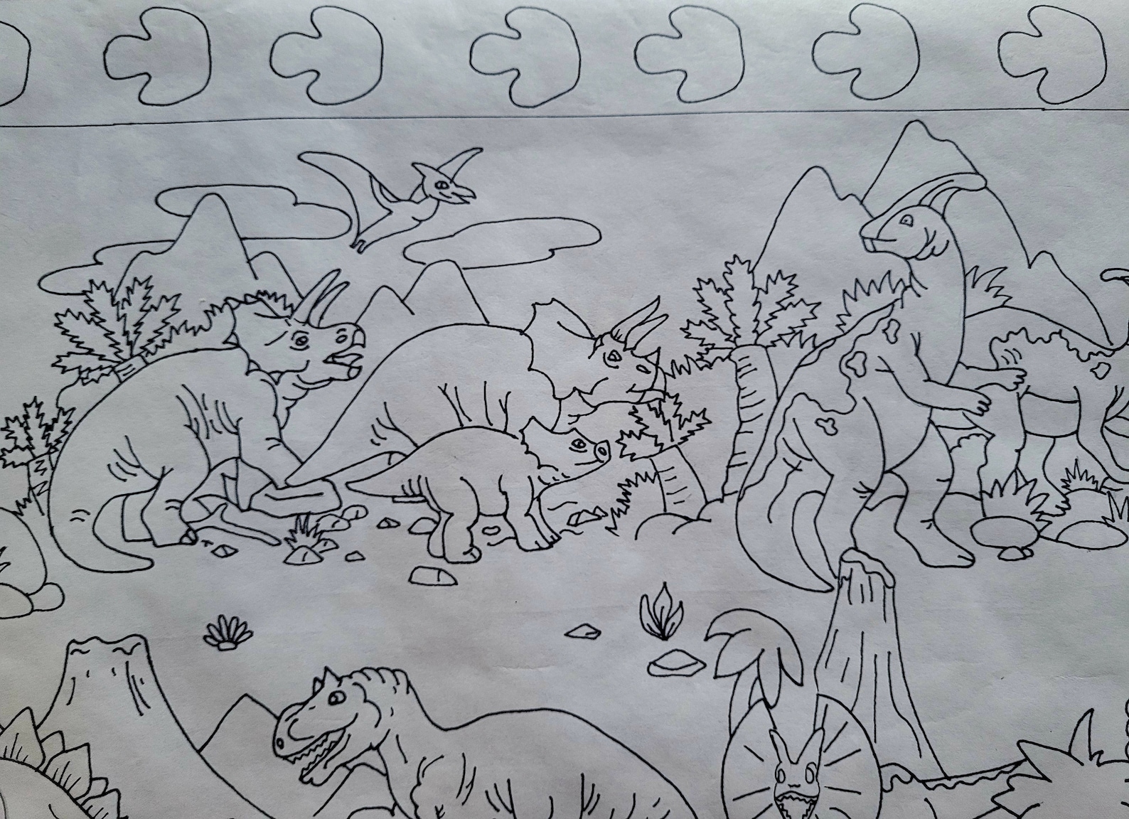 Dinosaur Coloring Poster - Etsy