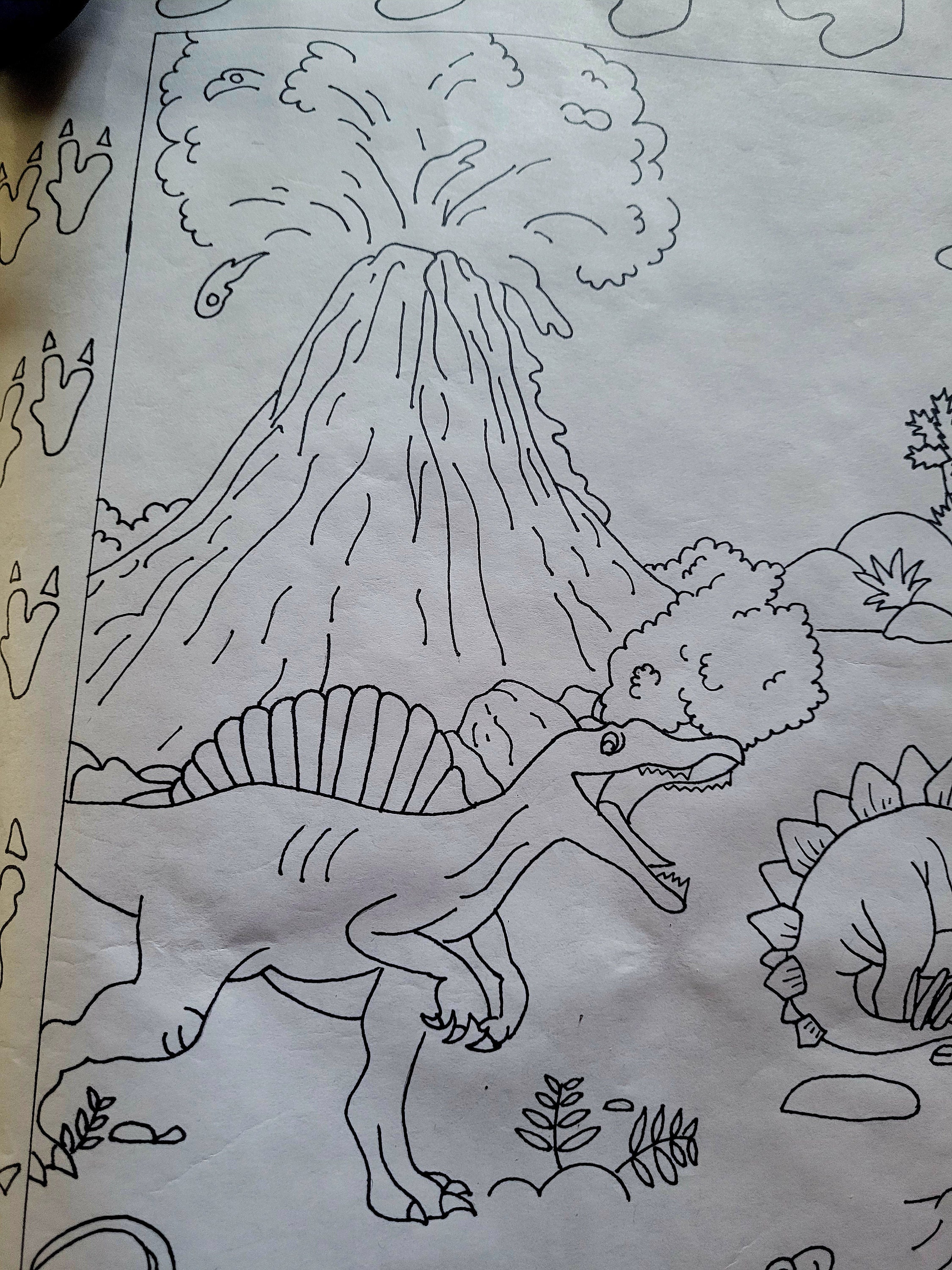Dinosaur Coloring Poster - Etsy