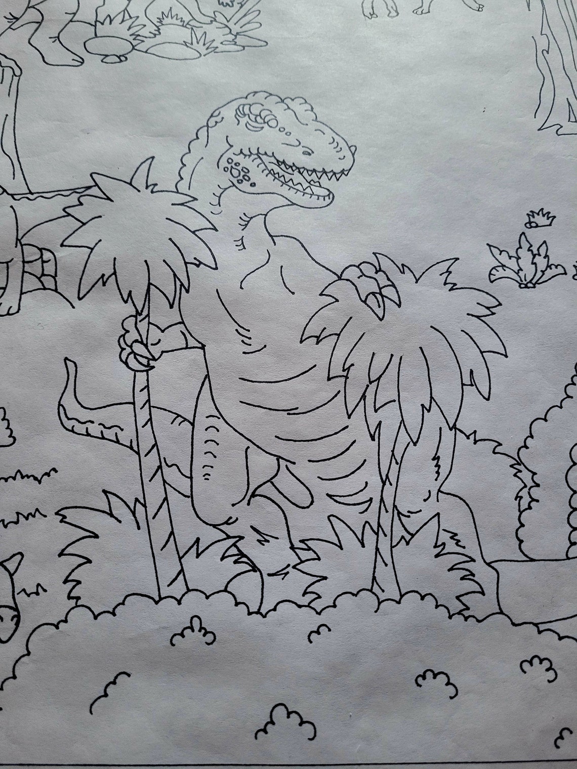 Dinosaur Coloring Poster - Etsy