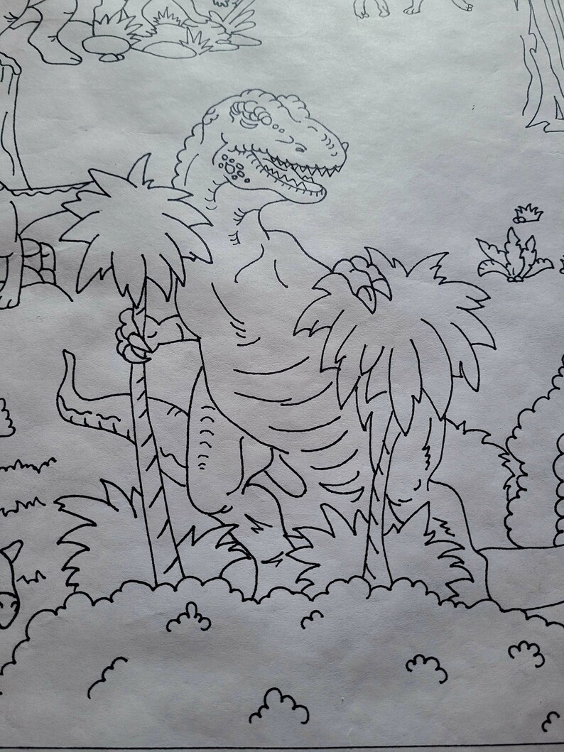 Dinosaur Coloring Poster - Etsy