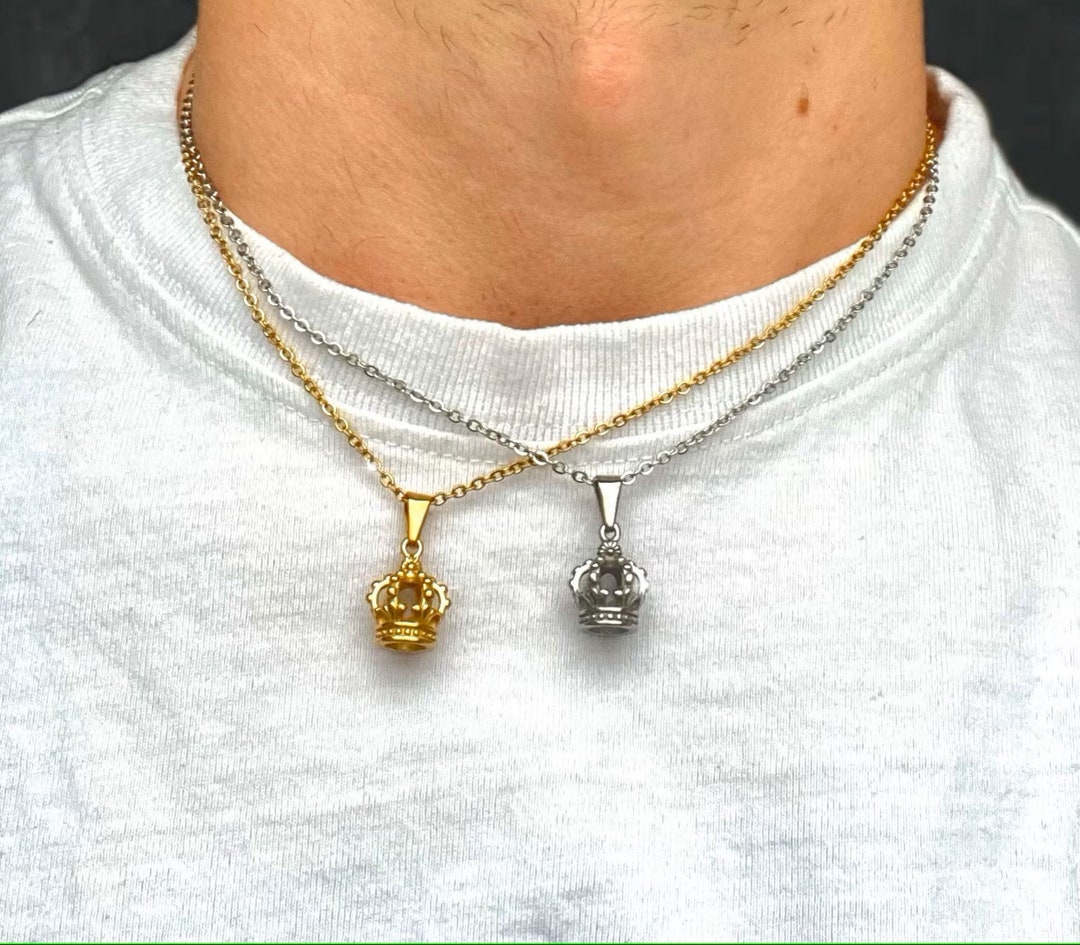 Necklace With Crown Pendant in Vintage Style, King Necklace, Queen ...