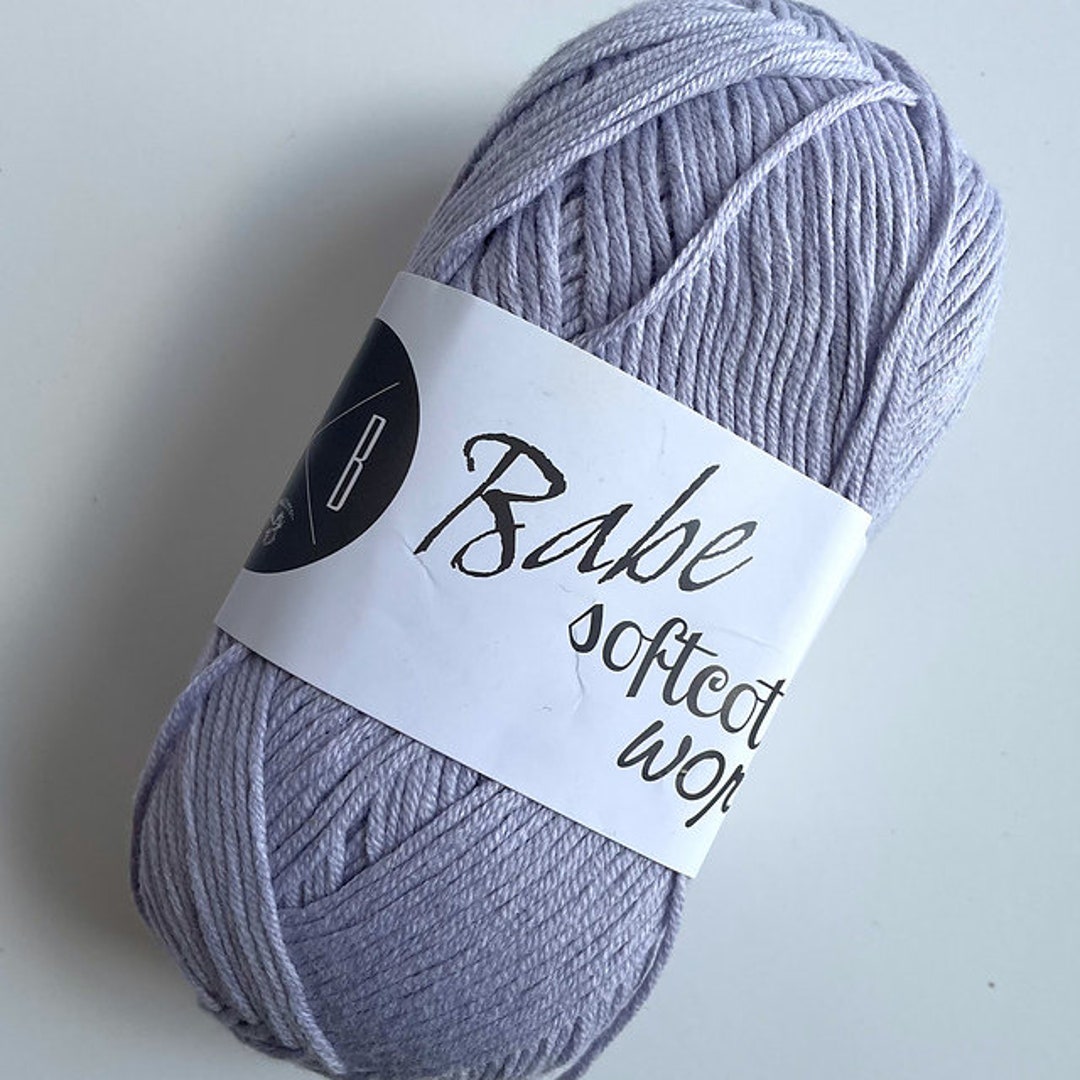 Periwinkle Babe Softcotton Worsted - Pale Lavender Baby Yarn - Machine ...