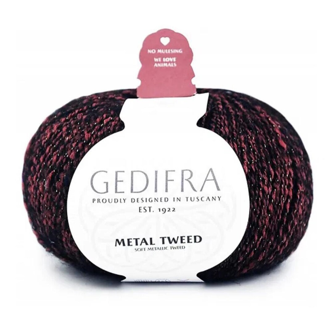Deep Red Tweed Yarn Gedifra Metal Tweed Yarn 758 Cherry Mulesing Free ...
