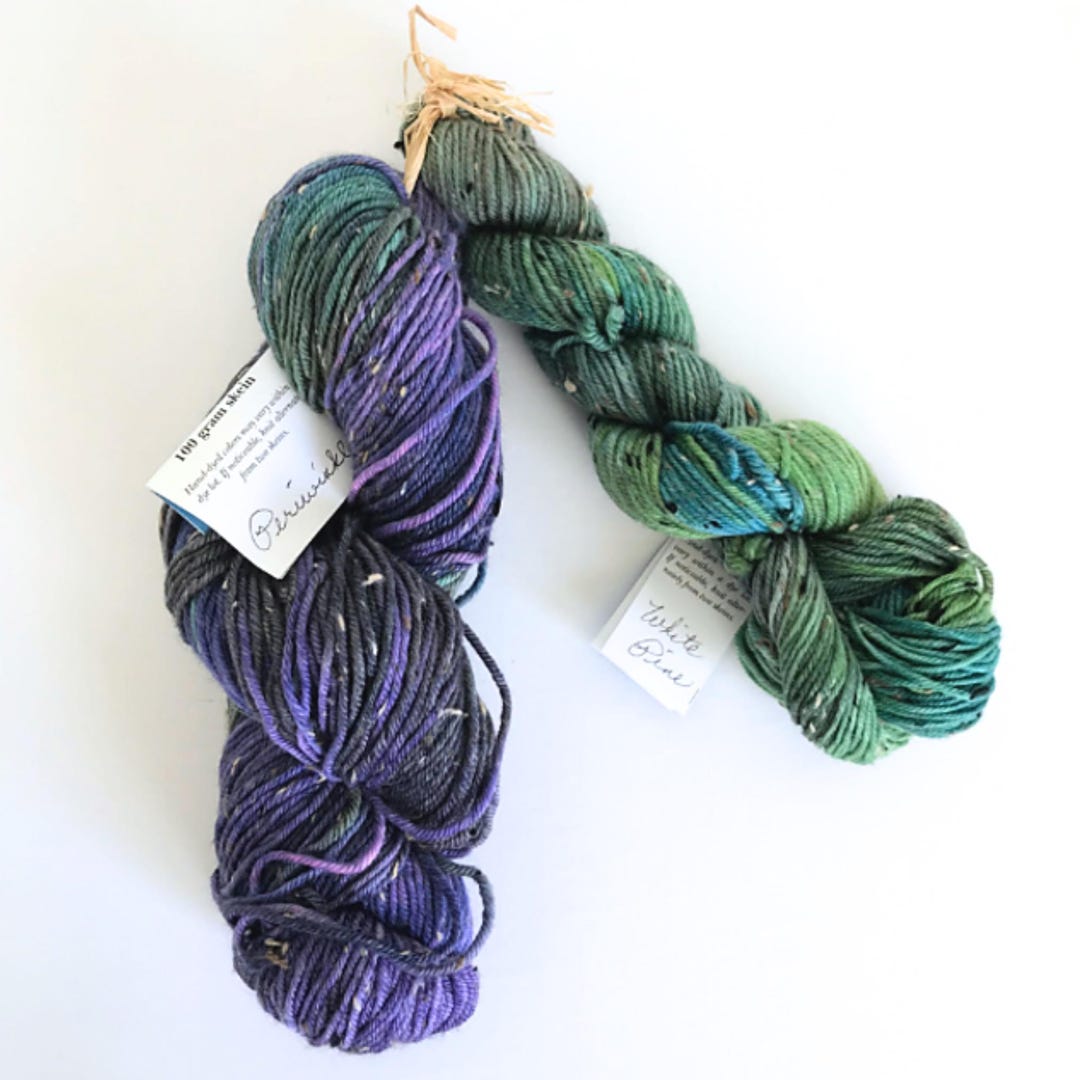 Mountain Colors Tweed Periwinkle and Half Skein White Pine DK Weight ...