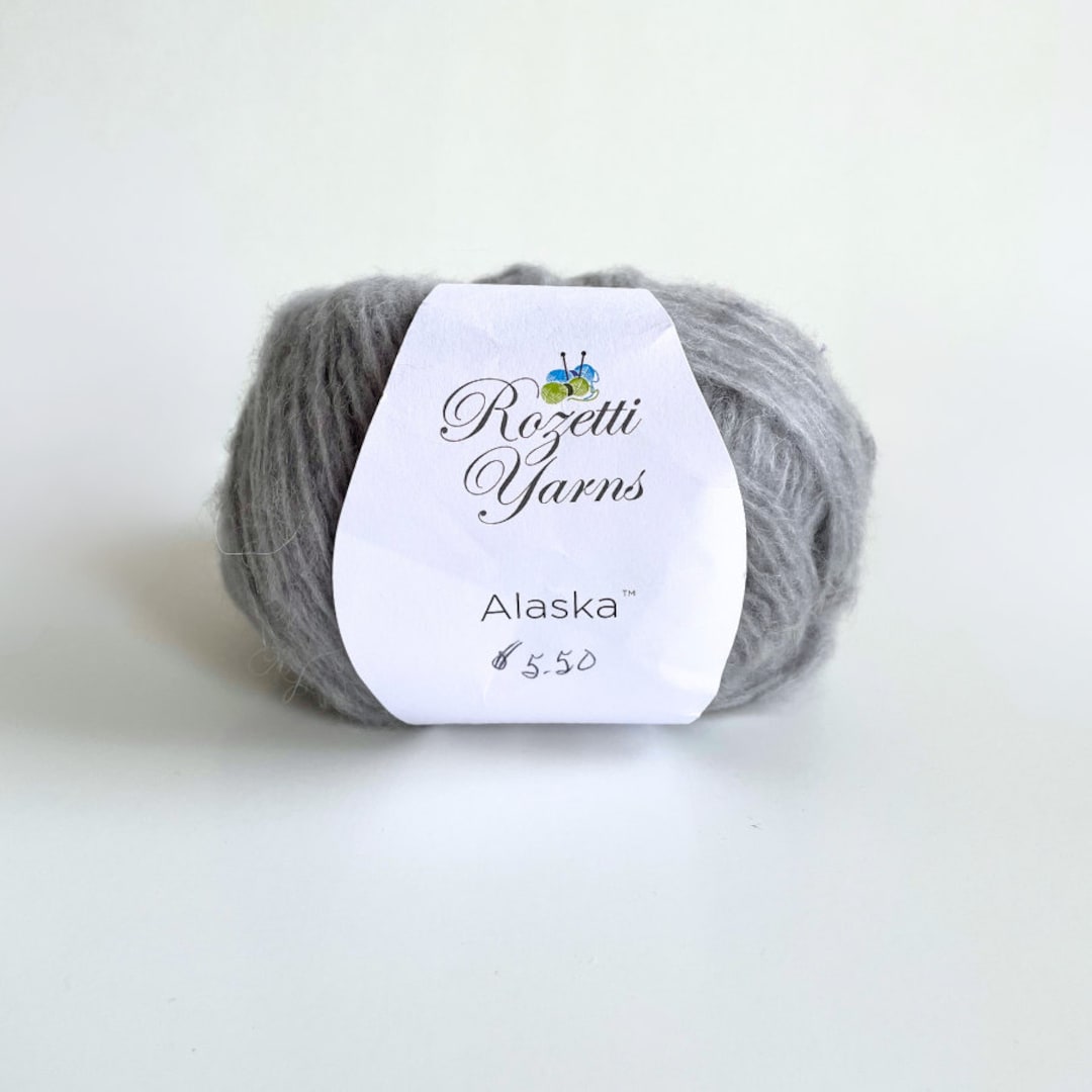 Gray Alpaca Yarn Rozetti Yarns Alaska 907 Silver Moon 246 Yards per ...
