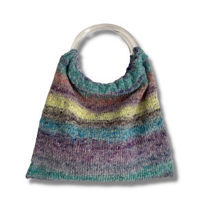 Rainbow Market Bag Knitting Kit Faux Tortoiseshell or Cool Pastels ...