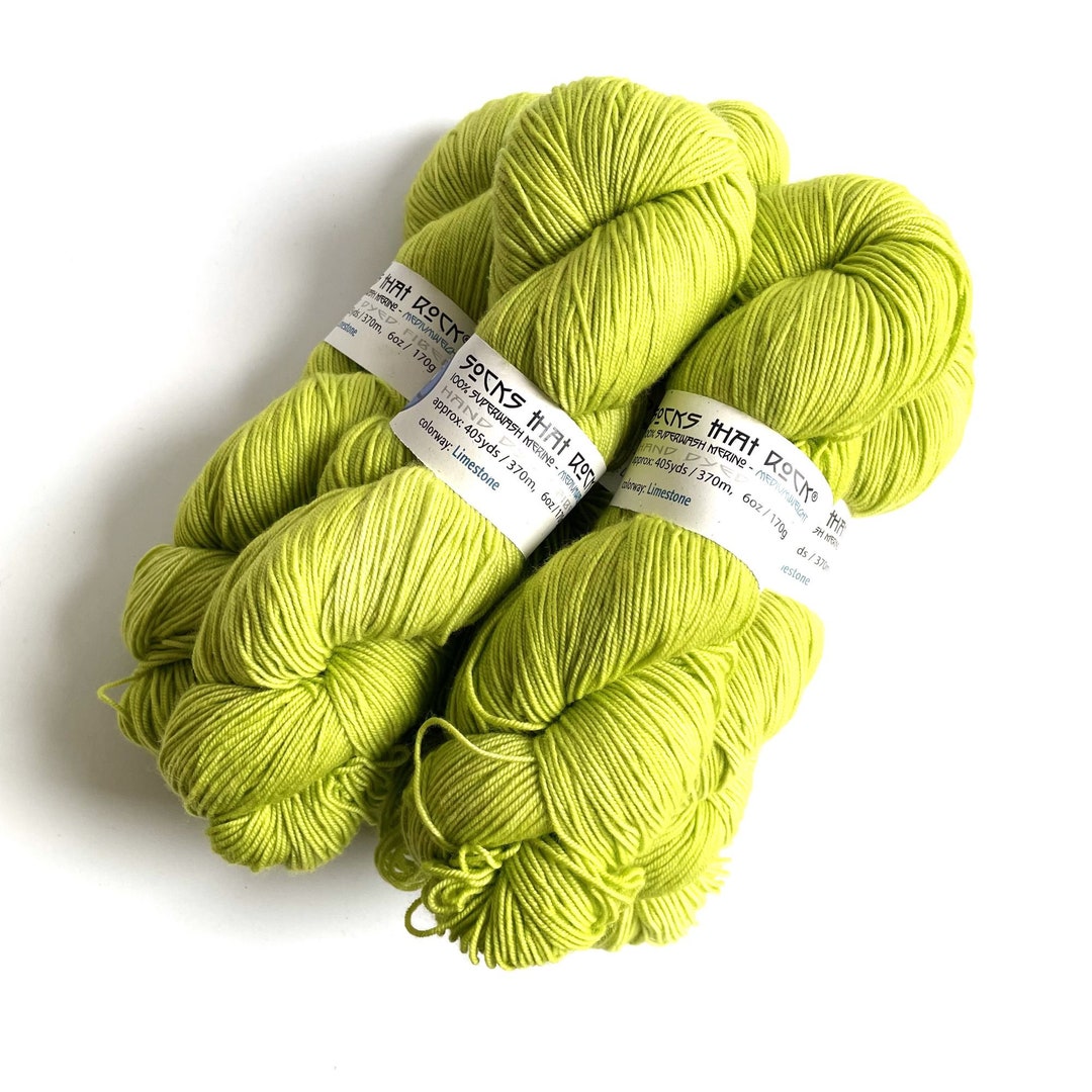 Lime Green Merino - Blue Moon Socks That Rock - Sport Weight Yarn - 405 ...