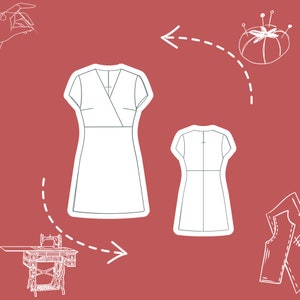 Surplice V-neck A-line Dress Pattern | PDF Sewing Pattern | XS-5XL | US ...