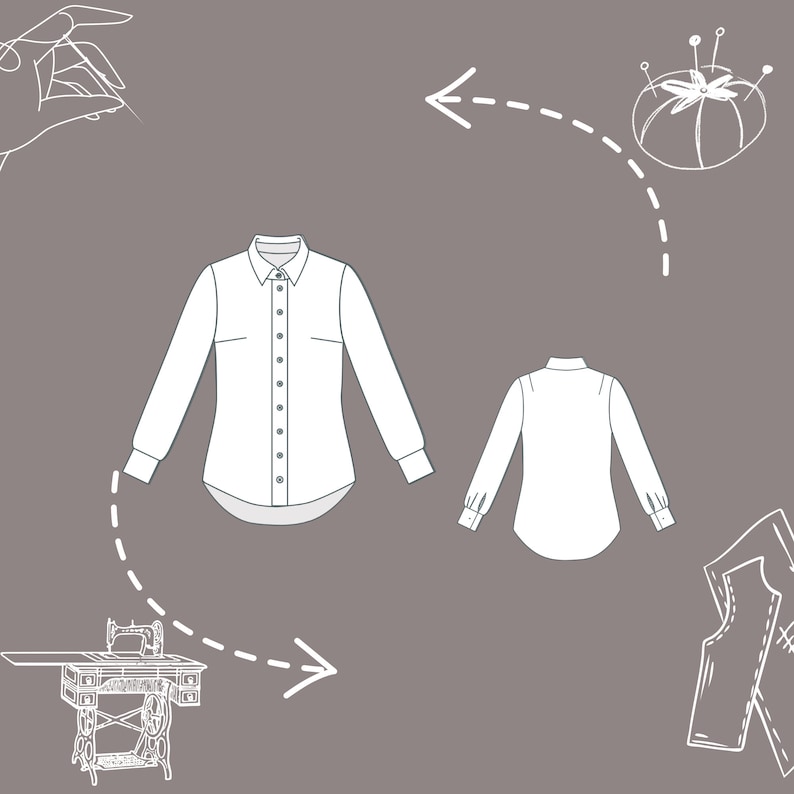 Minimalist Blouse Sewing Pattern: Loose Fit, XS-5XL (PDF Pattern) - Etsy